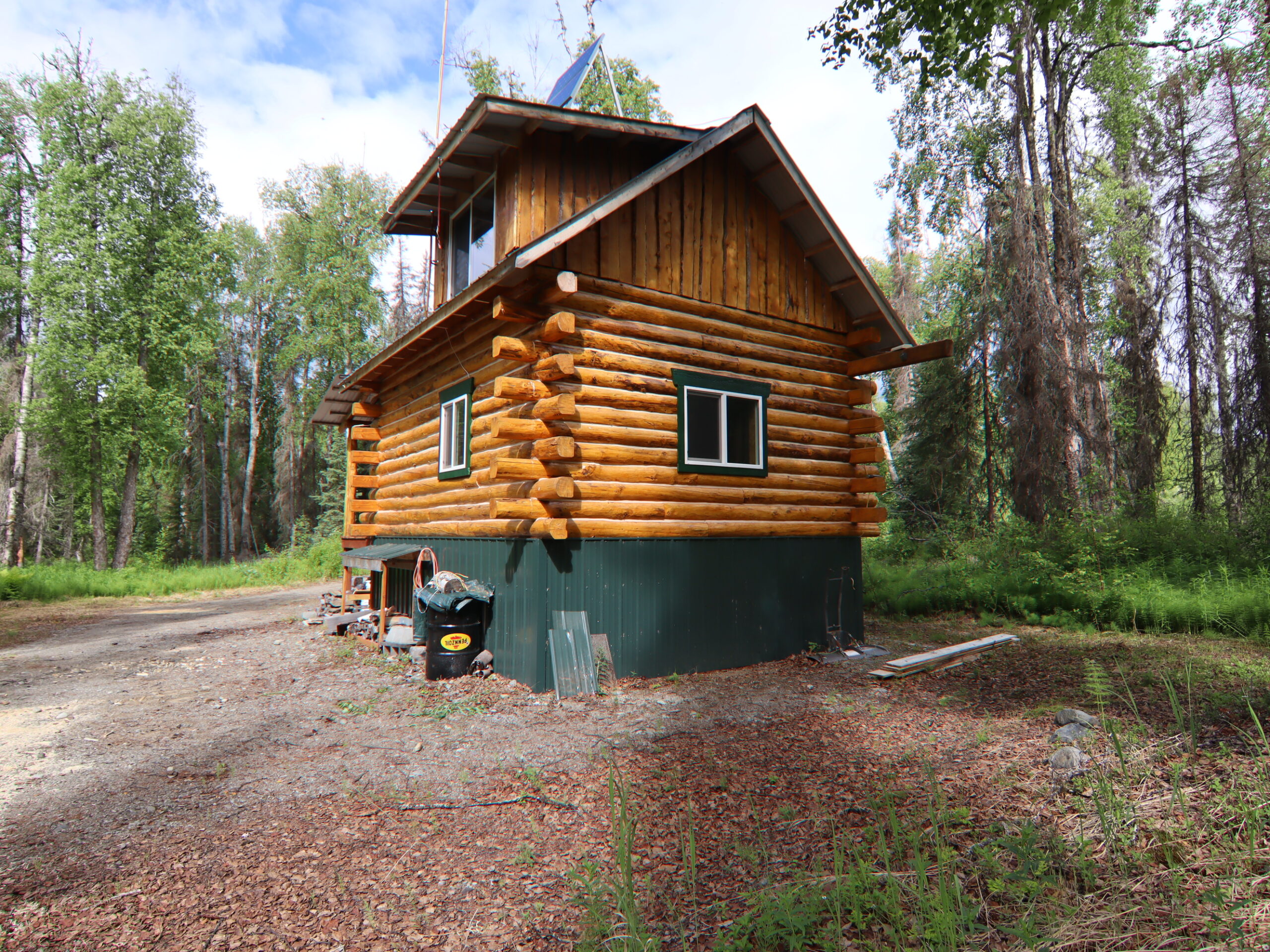 Remote Log Cabin for Sale on 5 Acres in Talkeetna Alaska
