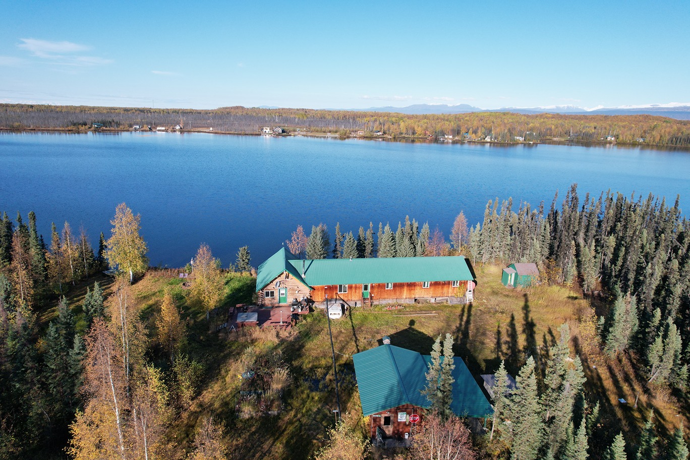 Lakefront Log Home and Cabin on 17 Acres in Willow Alaska