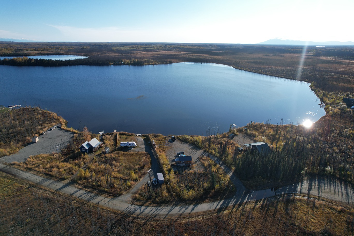 Lakefront Log Home and Cabin on 17 Acres in Willow Alaska